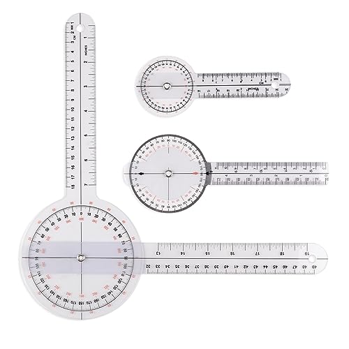 Ultrassist Premium Goniometer Set (3 Pieces), 360 Degree 6", 8", 12" Complete Set, Measuring Tool