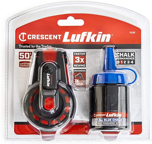 Crescent Lufkin 50' Compact Chalk Reel with Blue Chalk, CL50