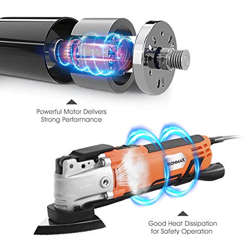 Goplus Oscillating Tool, 1.5A Oscillating Multi Tool with 3° Oscillation Angle, Variable Speeds, Dust Collection and 14pcs Accessories for Cutting, Sanding, Trimming and Removing Flooring