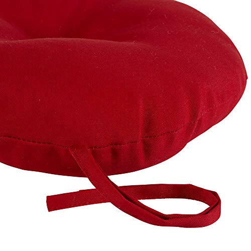 Greendale Home Fashions 15-inch Outdoor Round Bistro Seat Cushion, 2 Count (Pack of 1), Fire