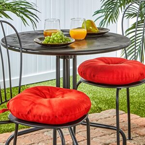 Greendale Home Fashions 15-inch Outdoor Round Bistro Seat Cushion, 2 Count (Pack of 1), Fire