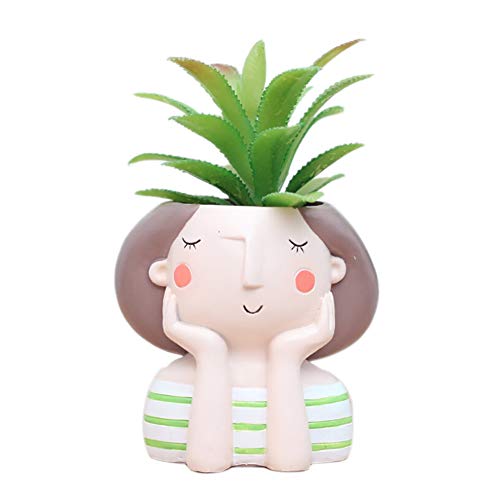 Coherny Succulent Plant Pot Cute Girl Flower Planter Flowerpot Create Design Lovely Little Princess Home Garden Bonsai Pots Gifts