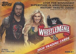 2020 topps wwe 'road to wrestlemania' wrestling blaster box (70 cards plus one memorabilia card)