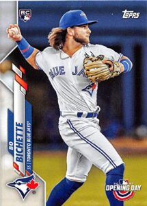 2020 topps opening day baseball #173 bo bichette rc rookie card toronto blue jays official mlb trading card