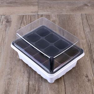 DOITOOL 6 PCS Seedling Starter Trays with Dome 12 Cells for Gardening Bonsai Seedling Plant Grow Starting Germination Kit 18 x 14 x 6 cm (White)