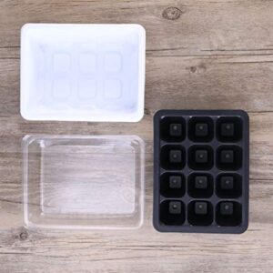 DOITOOL 6 PCS Seedling Starter Trays with Dome 12 Cells for Gardening Bonsai Seedling Plant Grow Starting Germination Kit 18 x 14 x 6 cm (White)