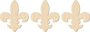 6" fleur de lis - 3 pack - wood cutout shape - diy party craft - decorate