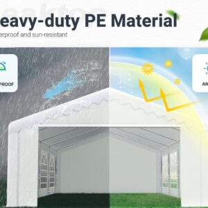 PEAKTOP OUTDOOR 20'X20' Party Tent Heavy Duty Wedding Tent Outdoor Gazebo Event Shelter Canopy with Carry Bags