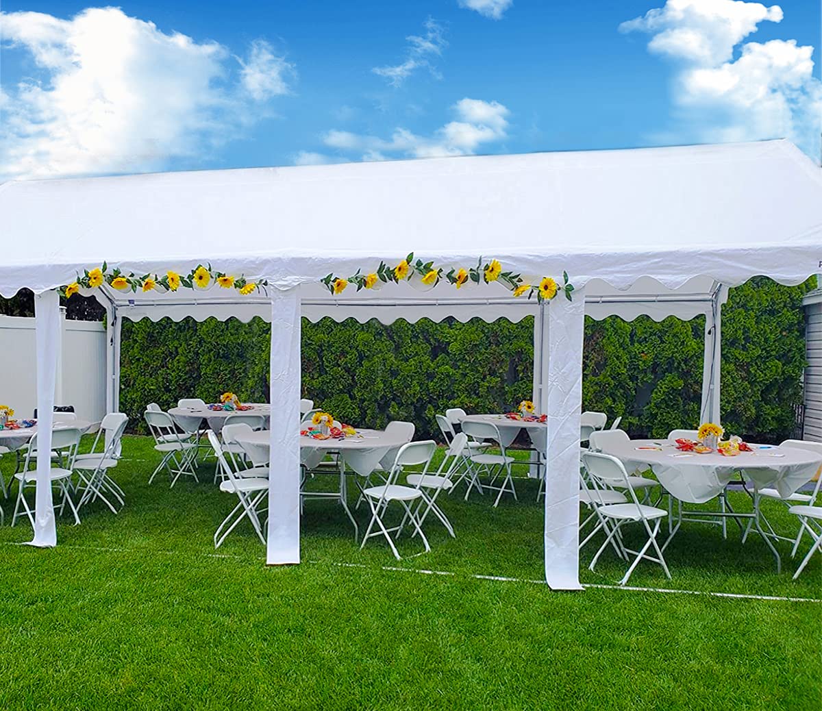 PEAKTOP OUTDOOR 20'X20' Party Tent Heavy Duty Wedding Tent Outdoor Gazebo Event Shelter Canopy with Carry Bags