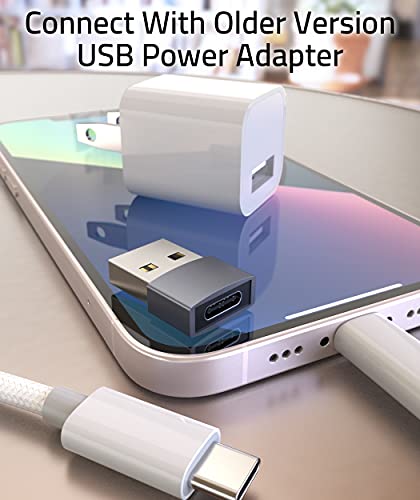 Syntech USB C Female to USB Male Adapter Pack of 3 [Travel Must Haves, Aluminum] USB C to USB Adapter, Type C Charger Cable Power Converter Compatible with iPhone 15 Apple Watch AirPods CarPlay, etc.