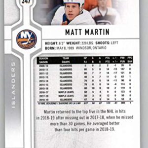 2019-20 Upper Deck #347 Matt Martin New York Islanders Series 2 NHL Hockey Trading Card