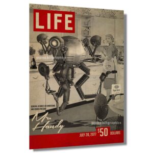 fallout mister handy life magazine original art print 11x17