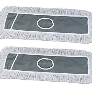 IRONGECKO Premium 24-inch Industrial Class Cotton Wide Dust Mop Head Replacement | for Home, Office, Garage | Attracts Dirt, Dust, Water (Mop Refills - 2 Pack of 24")