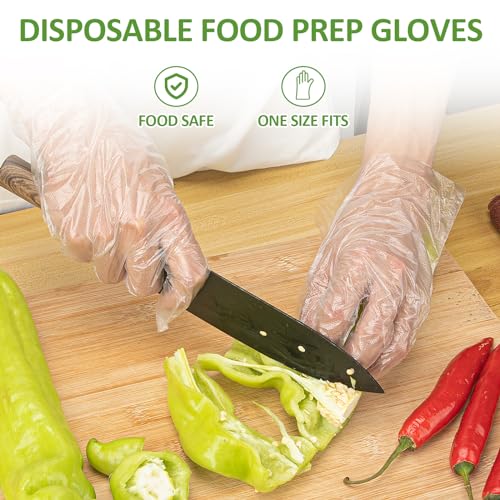 400 Pcs Plastic Gloves Disposable - Food Service Gloves Serving Gloves Medium Large