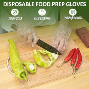 400 Pcs Plastic Gloves Disposable - Food Service Gloves Serving Gloves Medium Large