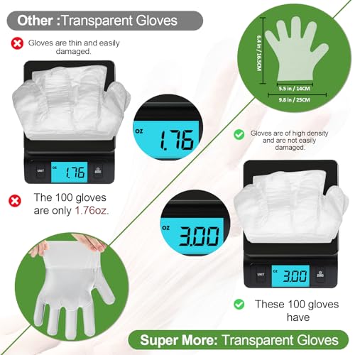 400 Pcs Plastic Gloves Disposable - Food Service Gloves Serving Gloves Medium Large