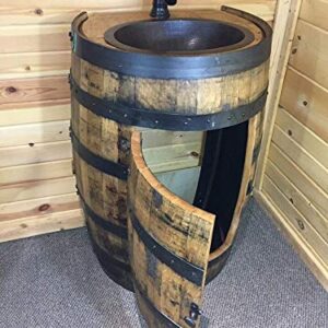 Whiskey Barrel Vanity with Flat Back