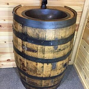 Whiskey Barrel Vanity with Flat Back