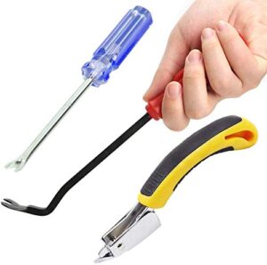 3 pieces heavy duty staple remover tools for upholstery and construction, professional tack puller set, nail puller for quickly and easily extract all kinds of nails