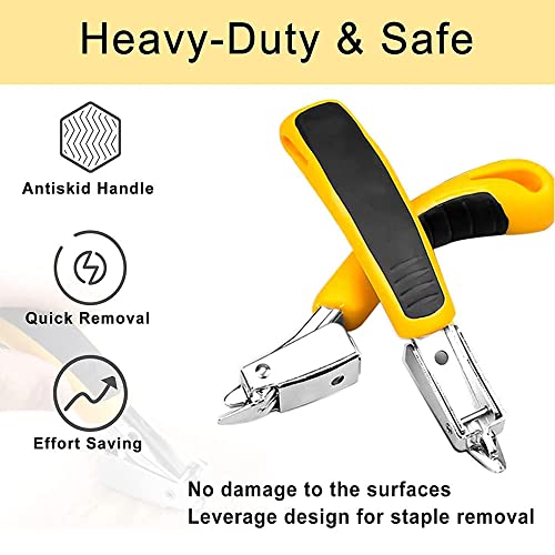 3 Pieces Heavy Duty Staple Remover Tools for Upholstery and Construction, Professional Tack Puller Set, Nail Puller for Quickly and Easily Extract all Kinds of Nails