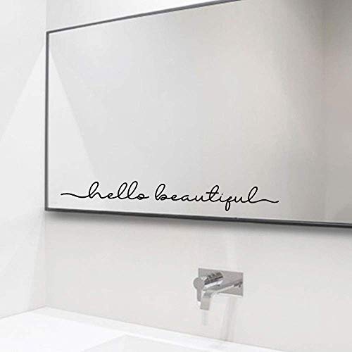 ZLKAPT Hello Beautiful Inspirational Quotes Mirror Decal 18"x2.3" Vinyl Decal