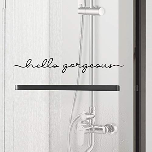 ZLKAPT Hello Gorgeous Inspirational Quotes Mirror Decal 18"x2.4" Vinyl Decal