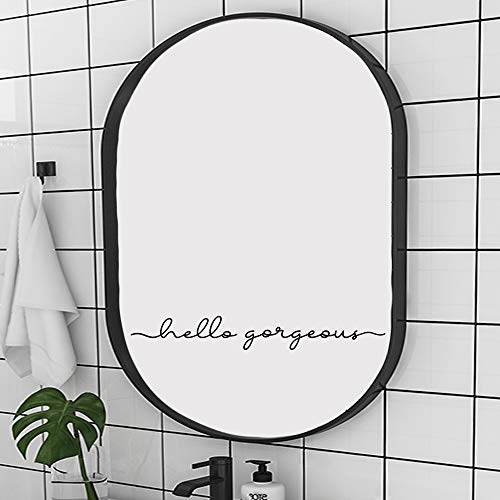 ZLKAPT Hello Gorgeous Inspirational Quotes Mirror Decal 18"x2.4" Vinyl Decal