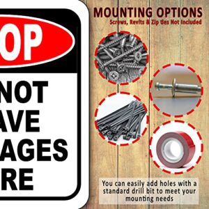 Stop Do Not Leave Packages Here Outdoor Aluminum Signs - Delivery Instructions - Delivery Sign - Package Delivery Box Instructions - Package Box for Outside Sign - Home Front Porch Sign - 8.5" X 10"