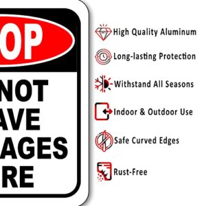 Stop Do Not Leave Packages Here Outdoor Aluminum Signs - Delivery Instructions - Delivery Sign - Package Delivery Box Instructions - Package Box for Outside Sign - Home Front Porch Sign - 8.5" X 10"