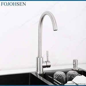 FOJOHSEN Kitchen Faucet Stainless Steel 360 Degree Swivel Single Handle One Hole,Kitchen Sink Faucet (Brushed Nickel)