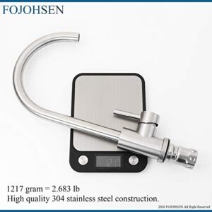 FOJOHSEN Kitchen Faucet Stainless Steel 360 Degree Swivel Single Handle One Hole,Kitchen Sink Faucet (Brushed Nickel)