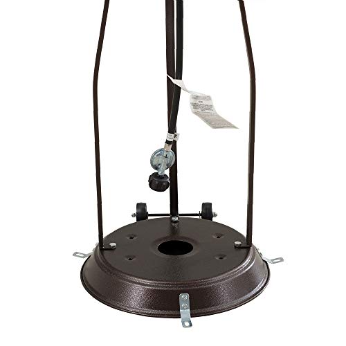 Sunjoy 47,000 BTU Avanti Outdoor Portable Propane Heater for Patio and Garden with Safety Auto Shut Off Valve and Wheels, Bronze