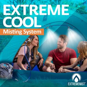 EXTREMEMIST Portable Misting System - 4 Mist Nozzles | Easy to Setup | 16 ft. Mist Line for Outdoor Patios, Golf Carts, Greenhouses, Canopy, Decks & More