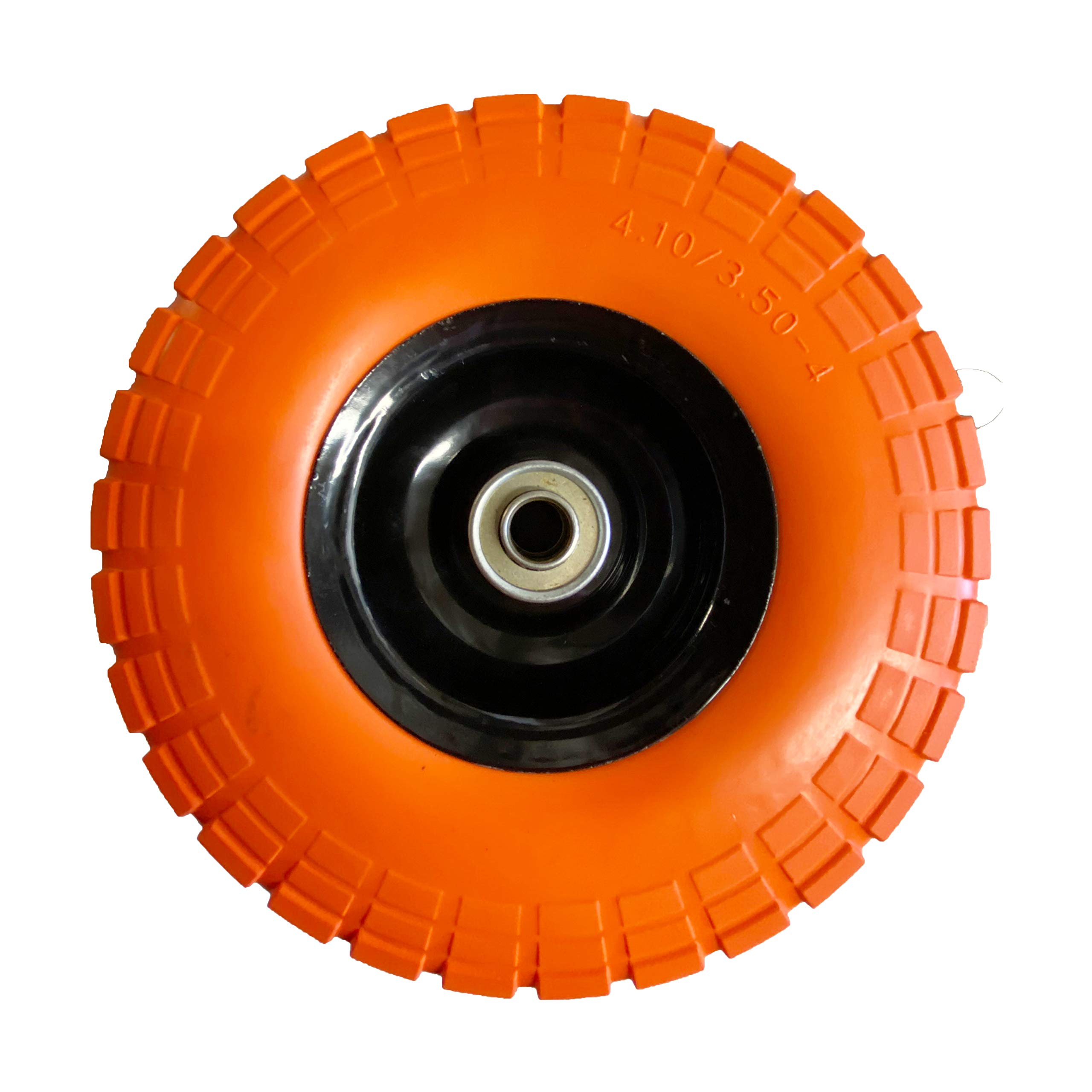 Voyager Tools Flat-Free Tires 10" Durable Wagon Dolly Cart Wheels (Orange) 2pc set