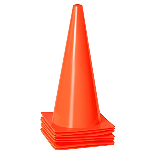 [7 Pack] Traffic Safety Cones, 15 Inch Orange Parking Cones Training Cones, Plastic Cones for Indoor/Outdoor Activity & Festive Events