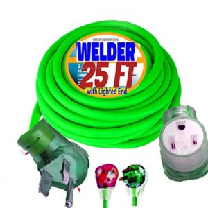 8/3 welder extension cord 25 ft 10,000 watts nema 6-50 250-volt welder extension cord 8 gauge lighted end 220 welder extension cord 50 amp welding extension cord 25 ft 6/3 plug