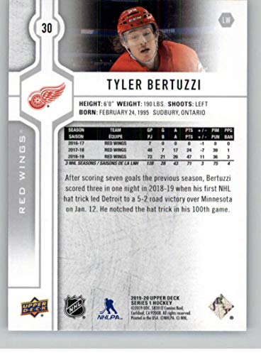 2019-20 Upper Deck #30 Tyler Bertuzzi NM-MT Red Wings