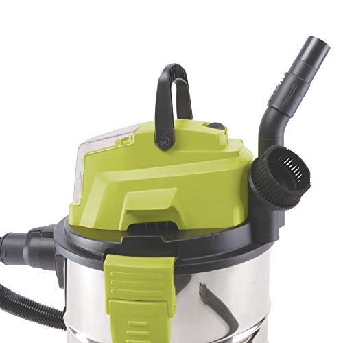 Sun Joe 24V-WDV6000 24-Volt 5.3-Gallon Cordless Stainless Steel Wet/Dry Vacuum, 5.3 Gallon, 24V, Kit (w/ 4.0-Ah Battery and Charger)