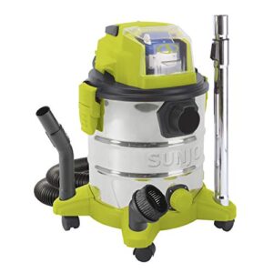 Sun Joe 24V-WDV6000 24-Volt 5.3-Gallon Cordless Stainless Steel Wet/Dry Vacuum, 5.3 Gallon, 24V, Kit (w/ 4.0-Ah Battery and Charger)