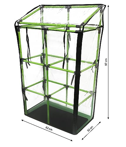 Bio Green JGL-C Greenhouse Compatible with City Jungle Trellis and Heidelberg – Outdoor and Indoor 2 Zippers – Protection Plant Covers – Transparent Design