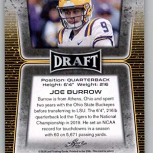 2020 Leaf Draft Football #1 Joe Burrow Pre-Rookie Trading Card LSU Tigers