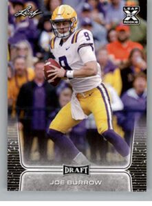 2020 leaf draft football #1 joe burrow pre-rookie trading card lsu tigers