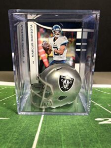 las vegas raiders nfl helmet shadowbox w/marcus mariota card