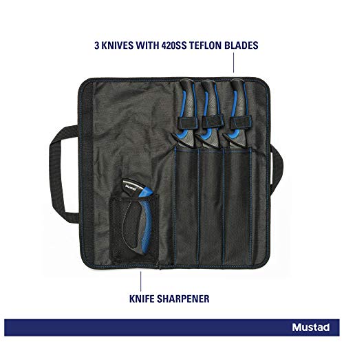 Mustad Knife Kit 3 Pc + Sharperner Set