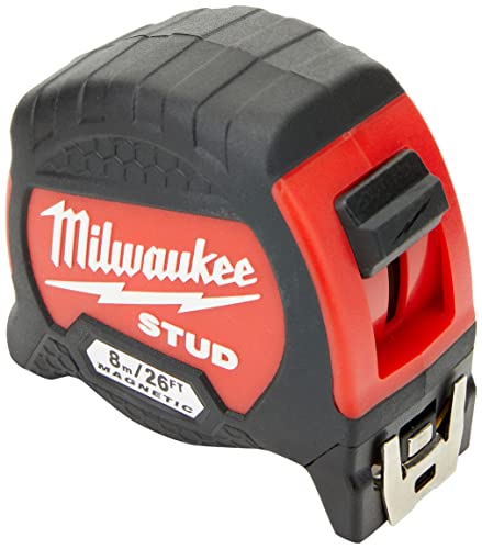 Milwaukee 4932471629 Stud GEN 2 Magnetic Measure Tape Metric/Imperial 8m/26ft-4932471629