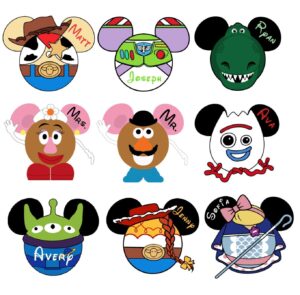 for disney cruise magnet - personalized door magnet toy heads - 8 pattern choices sheriff buzz bo alien rex etc.