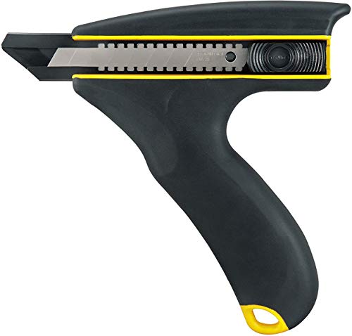 TAJIMA Utility Knife - 1" 7-Point Strong-J Grip Two-Handed Cutter with Auto Lock & 10 J-Power Blades - DC-690