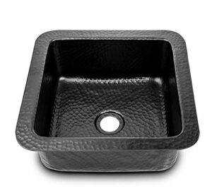 monarch abode 19193 matte black hand hammered glasgow dual mount bar prep sink (12 inches)