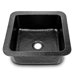 Monarch Abode 19193 Matte Black Hand Hammered Glasgow Dual Mount Bar Prep Sink (12 inches)