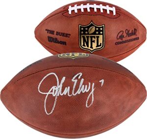 john elway denver broncos autographed wilson nfl football - autographed footballs